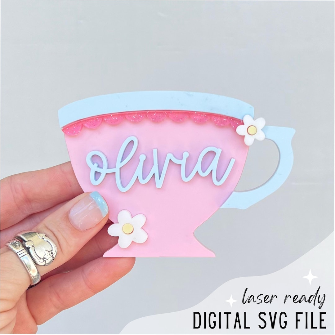 Tea Cup SVG | Tea Party Digital File | Tea Cup Layered File | Tea Party ...