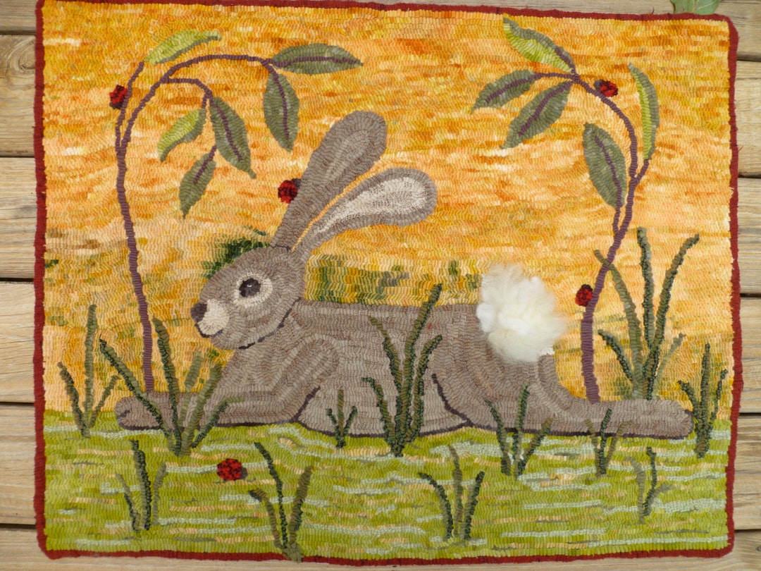 Resting Rabbit Rug Hooking Pattern - Etsy