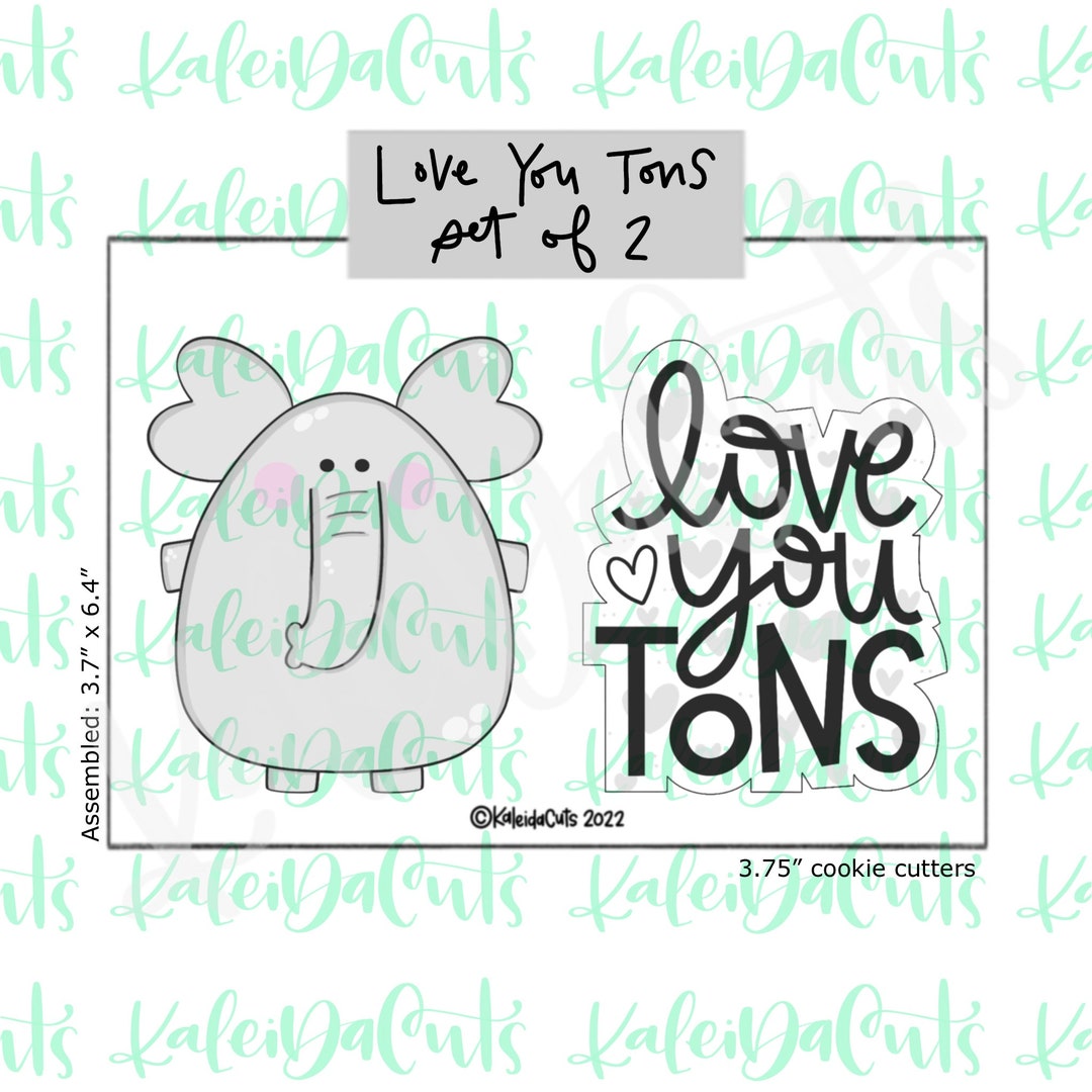 Love You Tons Set of 2 Cookie Cutters - Etsy