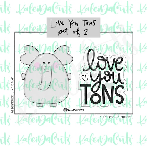 Love You Tons Set of 2 Cookie Cutters - Etsy