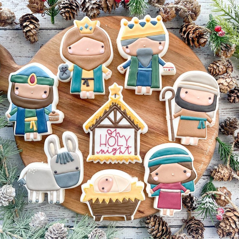 Flour Faith Bakery's Modern Nativity Set of 8 Cookie Cutters - Etsy