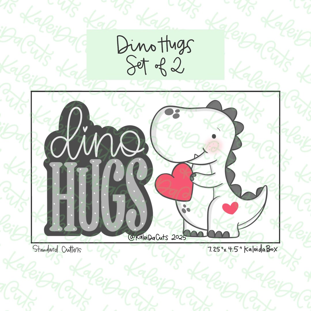Dino Hugs Cookie Cutter Set of 2 - Etsy