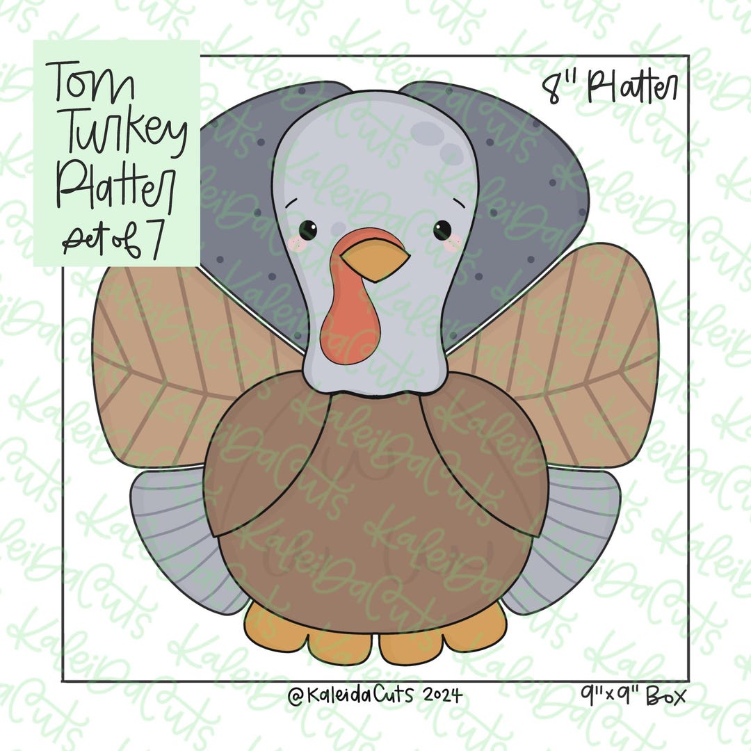 Tom Turkey Platter Cookie Cutter Set of 7 - Etsy