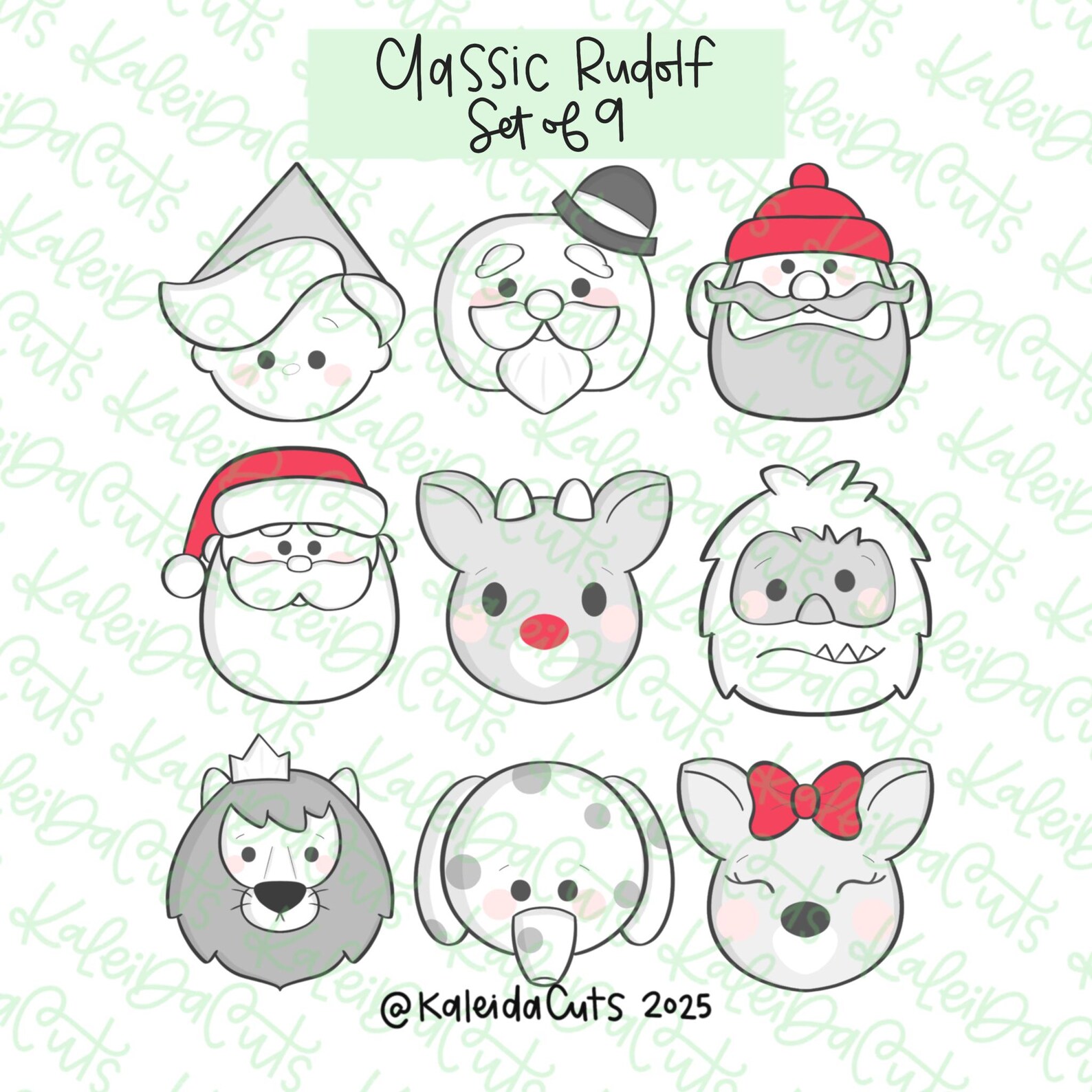 Rudolph Classic Cookie Cutters Set of 9 - Etsy