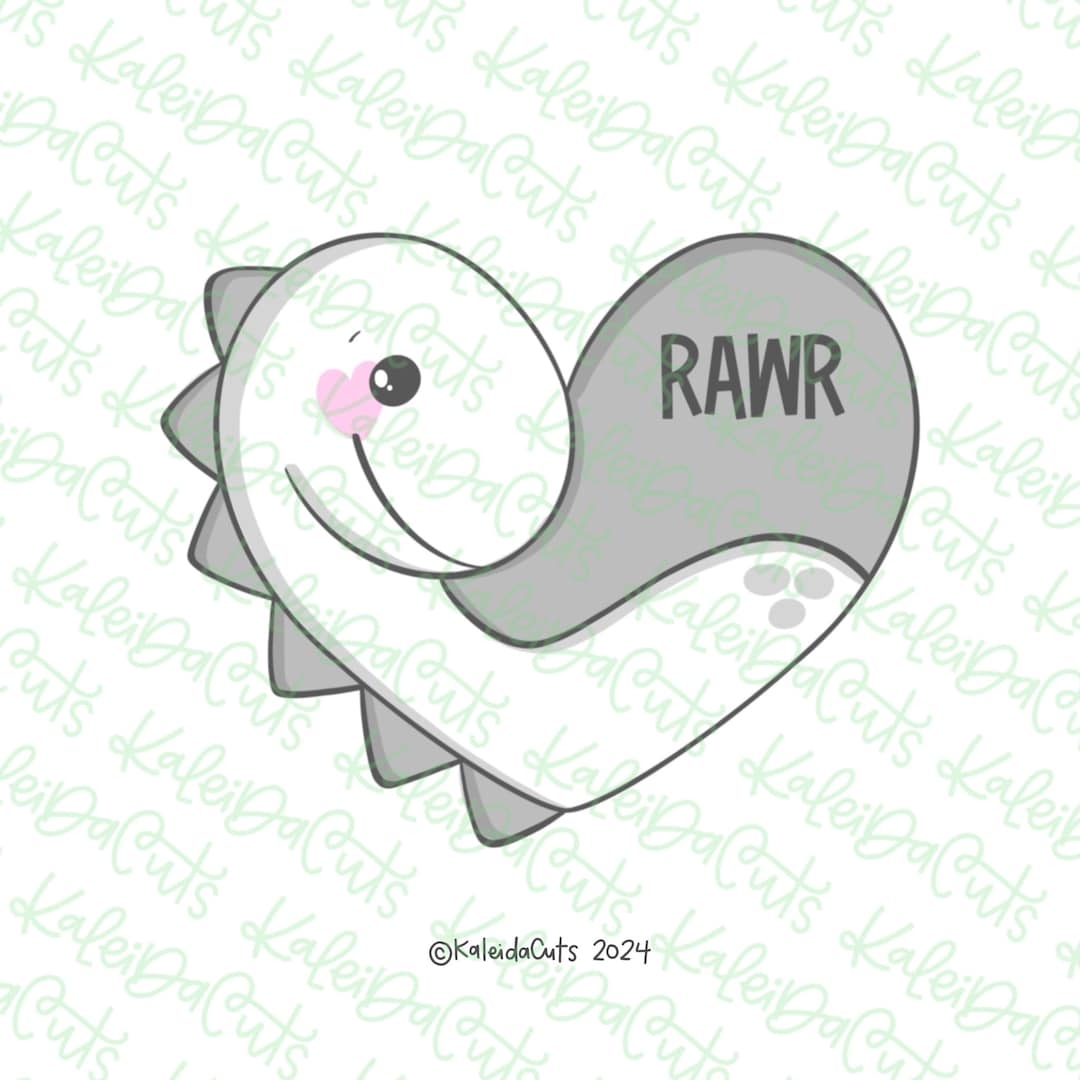 Heart Dino Cookie Cutter - Etsy