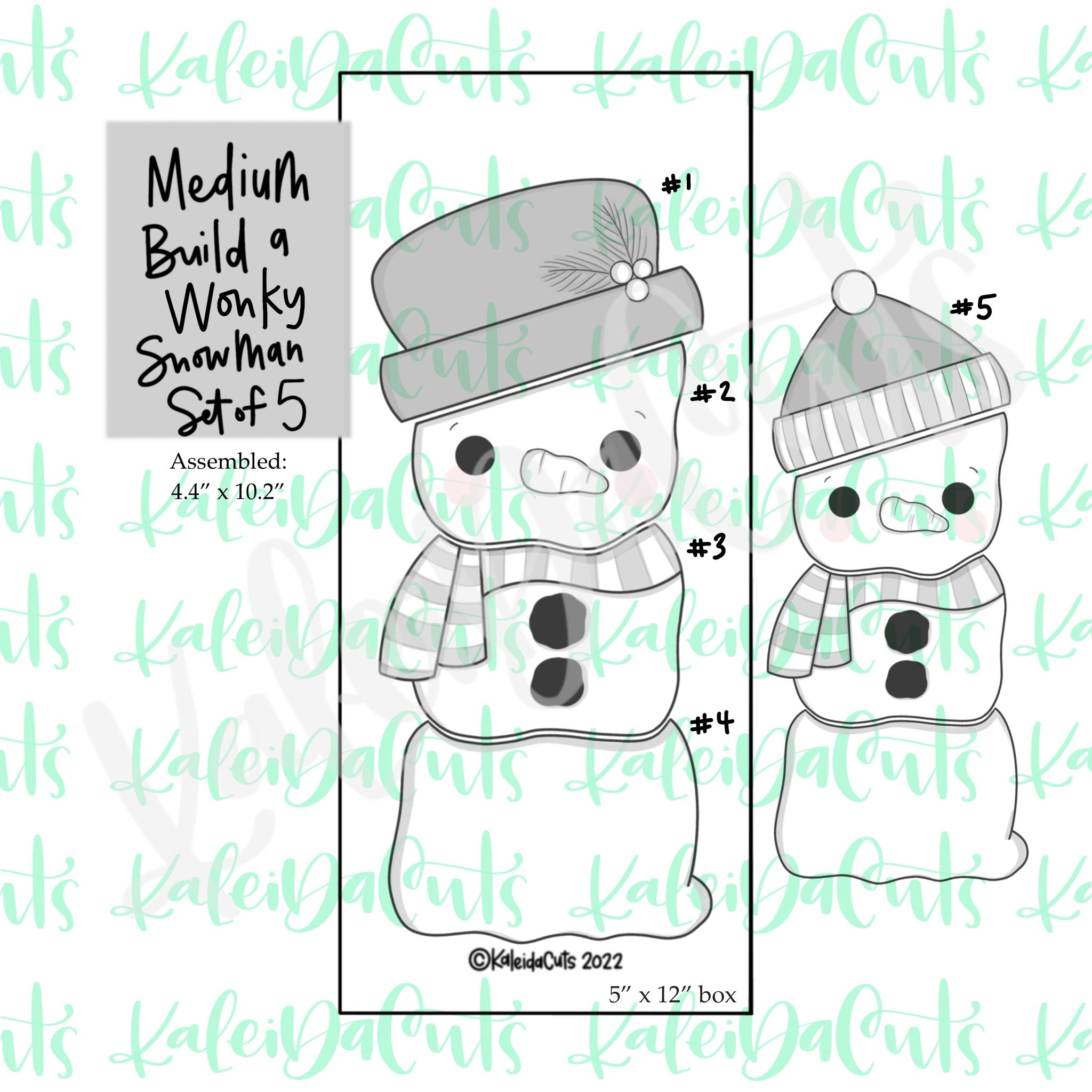 Medium Build a Wonky Snowman Set of 5 Cookie Cutters - Etsy