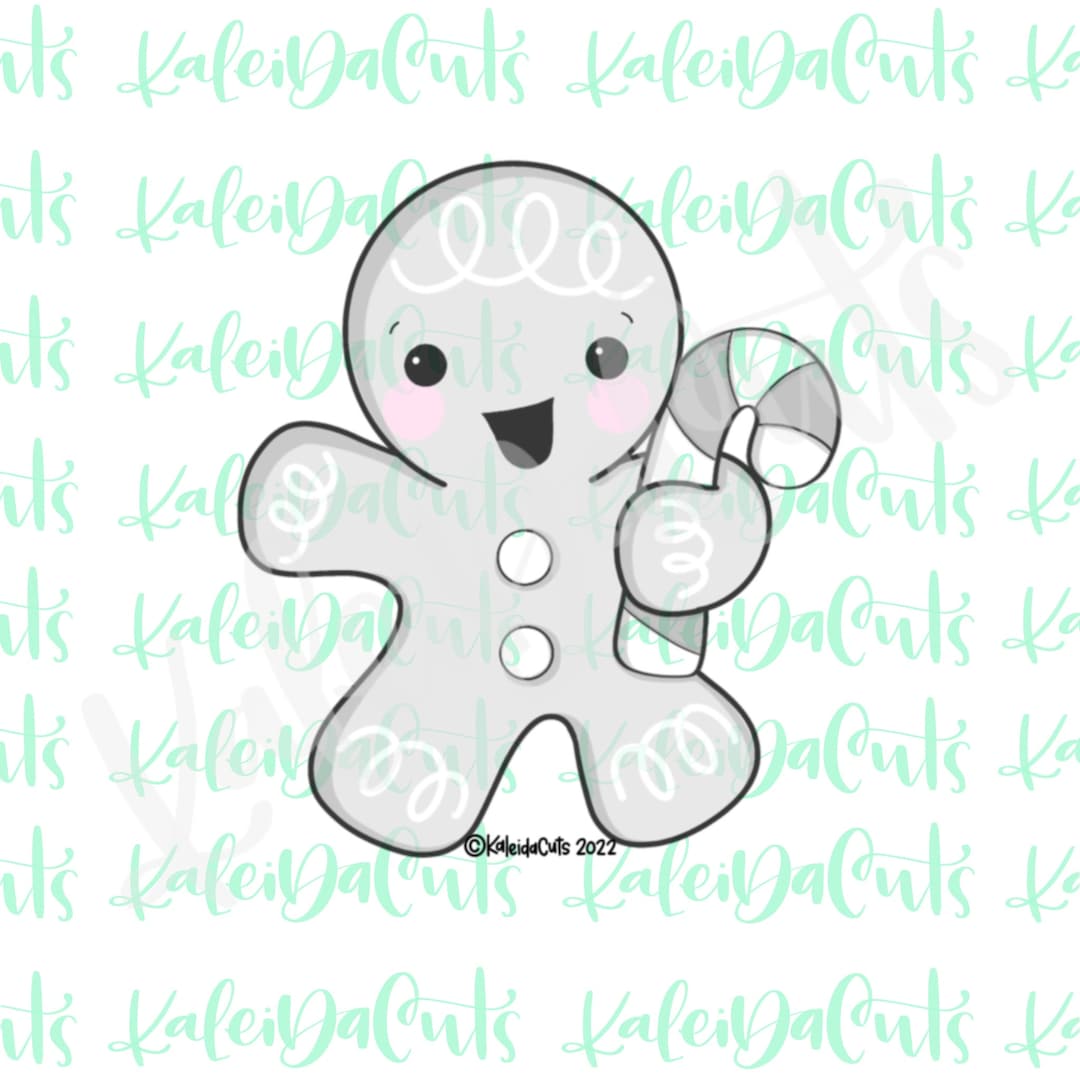 Gingy With Candy Cane Cookie Cutter - Etsy