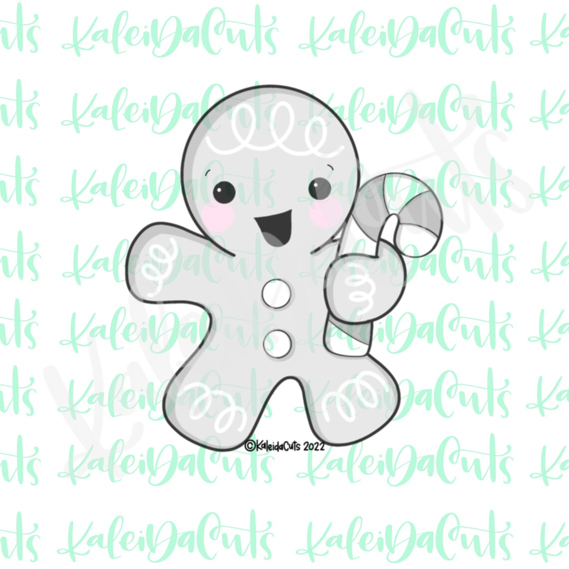 Gingy With Candy Cane Cookie Cutter - Etsy