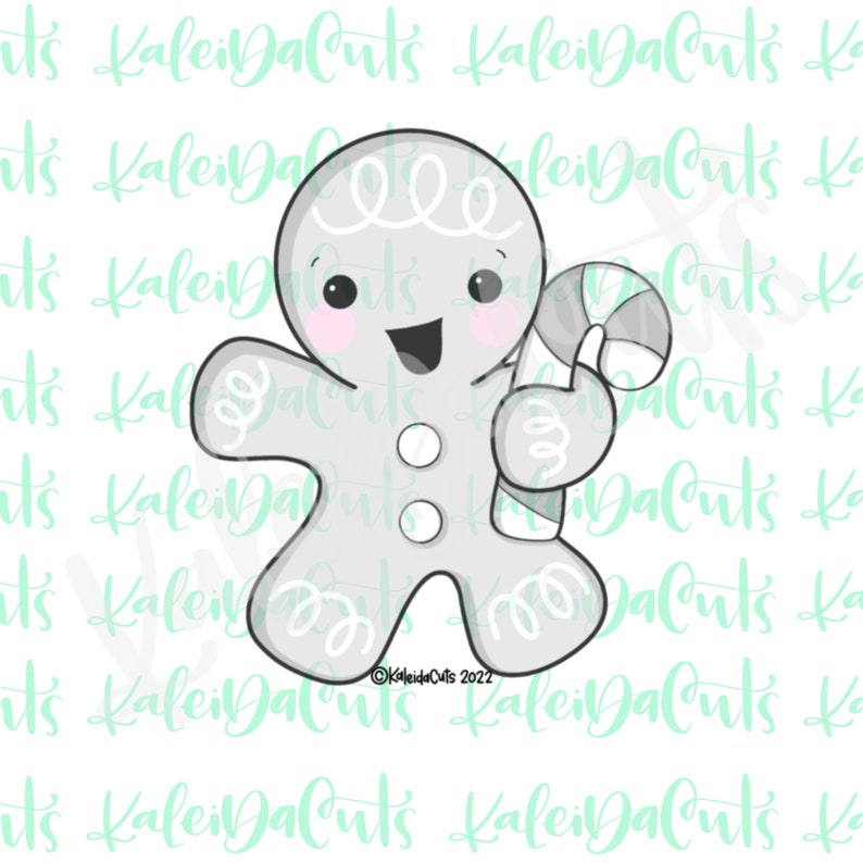 Gingy With Candy Cane Cookie Cutter - Etsy