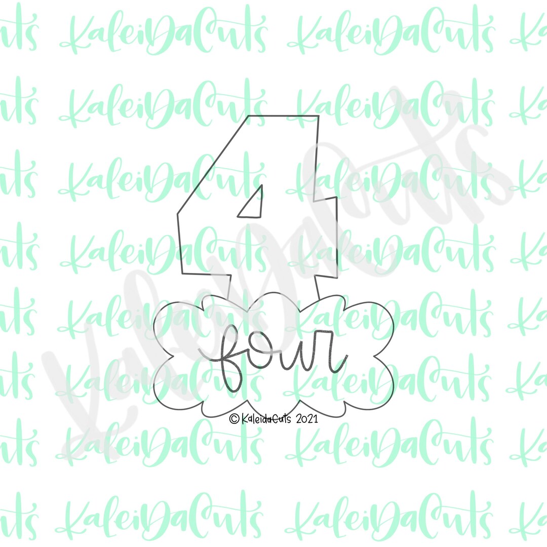 Nancy Number Four Cookie Cutter - Etsy