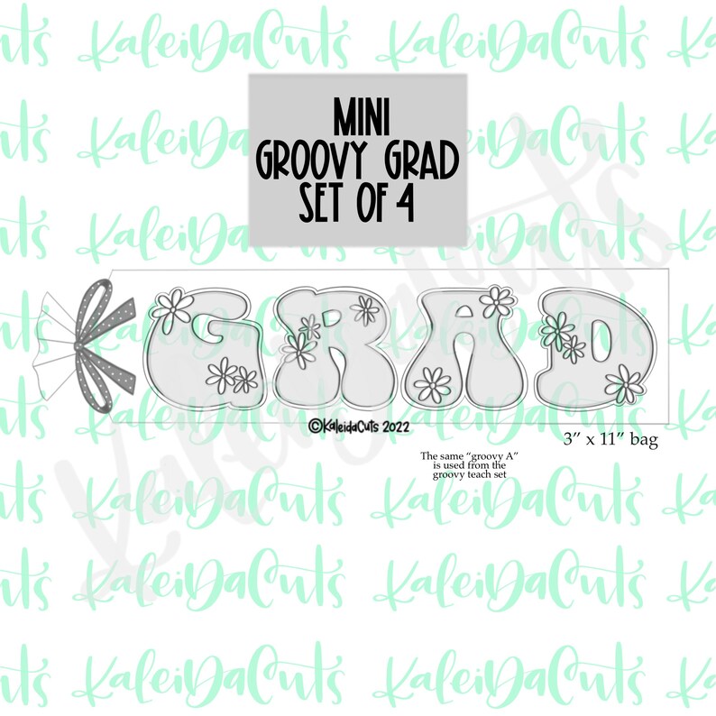 Mini Groovy GRAD Set of 4 Cookie Cutters - Etsy