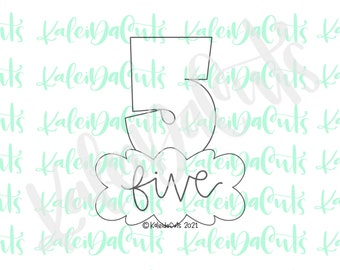 Number Five Cookie Cutters With Handwritten Script Lettering for 5th ...