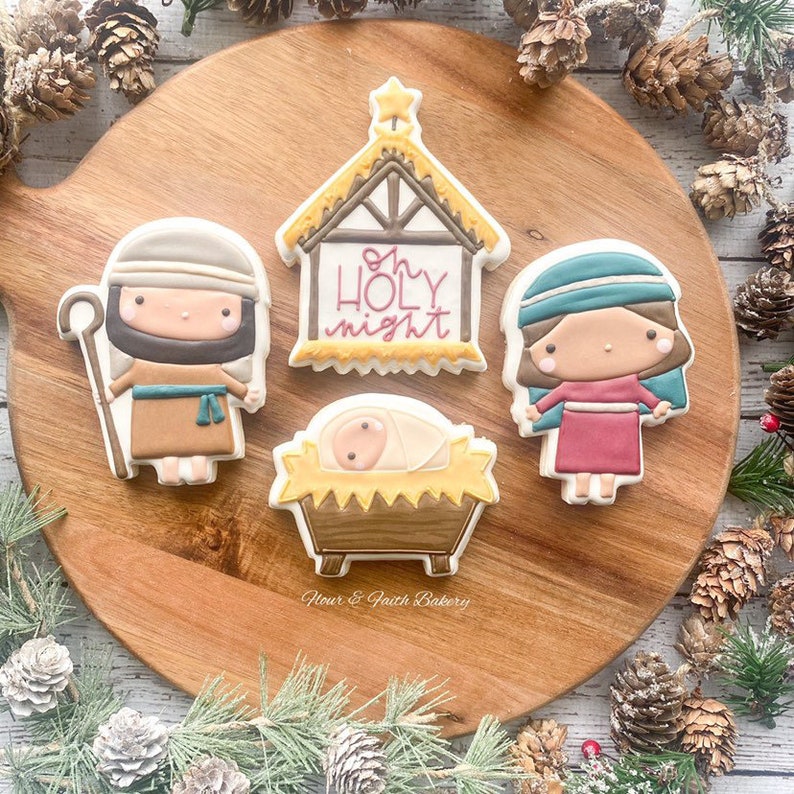 Flour Faith Bakery's Modern Nativity Set of 8 Cookie Cutters - Etsy