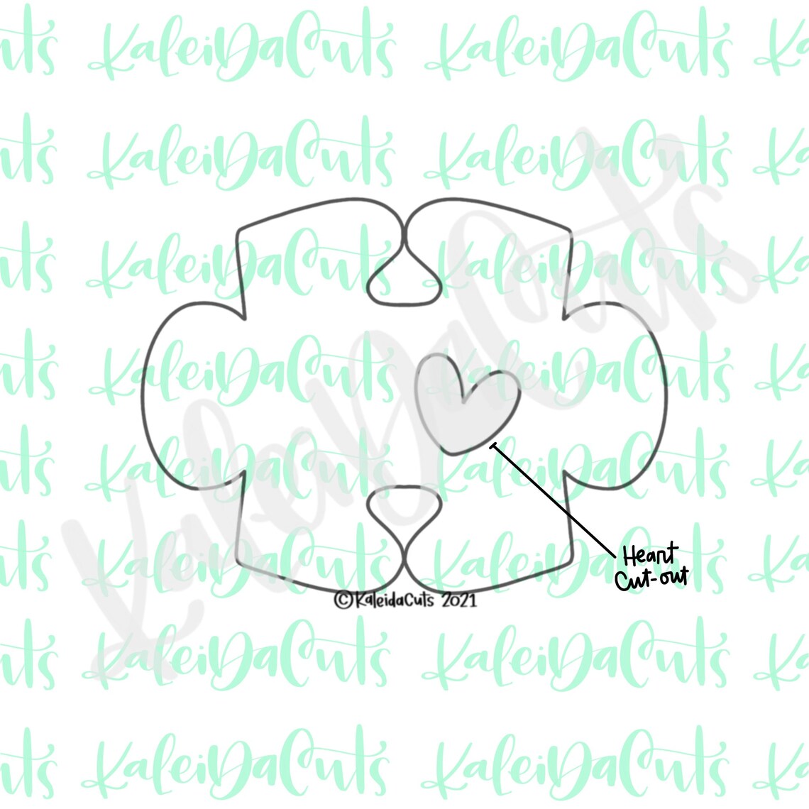 Puzzle Piece Heart Cutout Cookie Cutter - Etsy