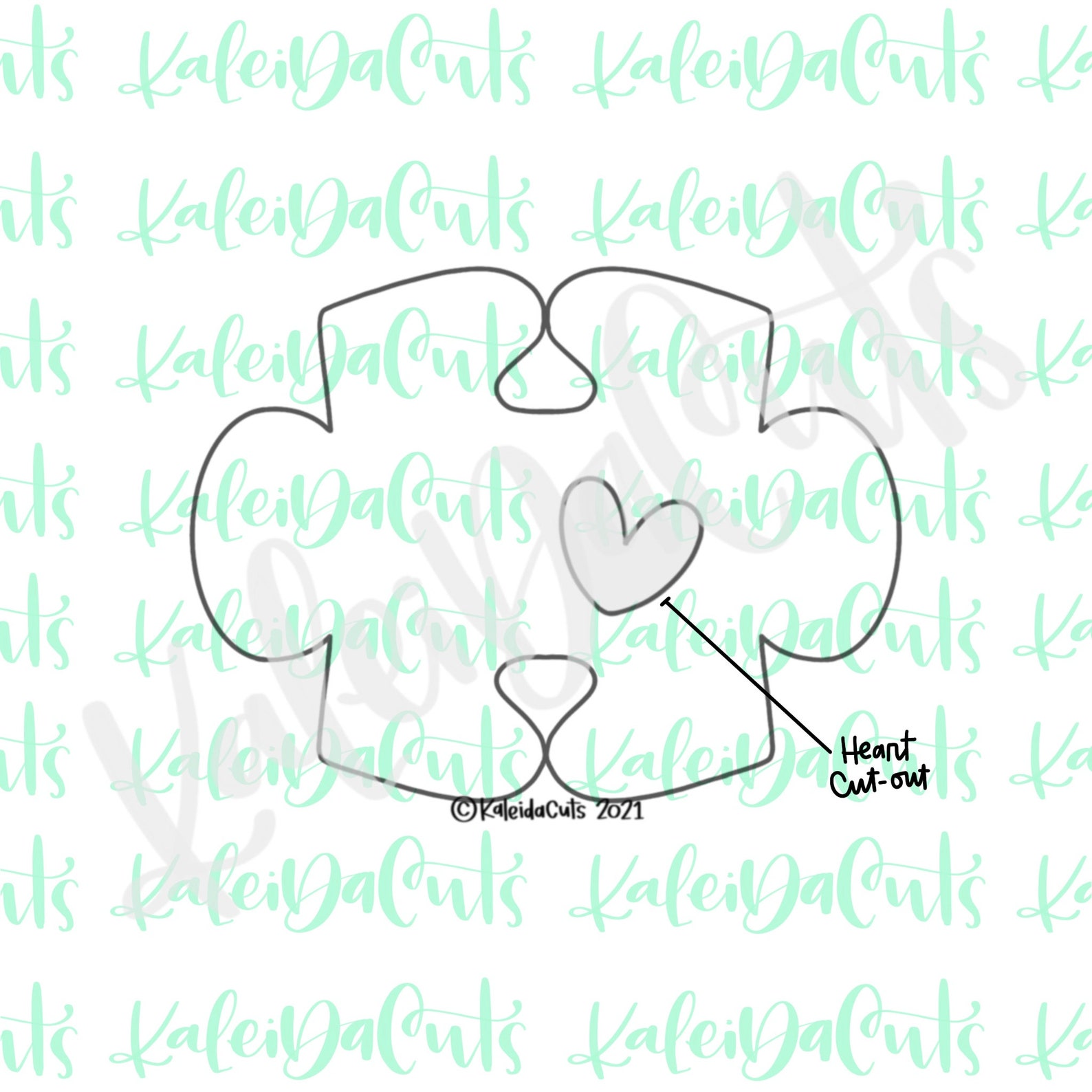 Puzzle Piece Heart Cutout Cookie Cutter - Etsy