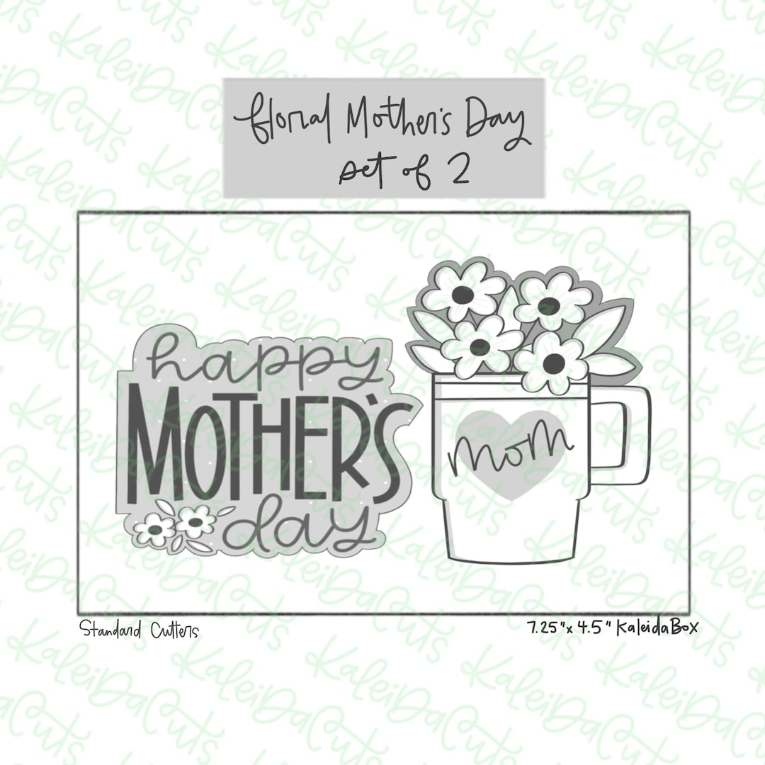 Floral Mothers Day Cookie Cutter Set of 2 - Etsy