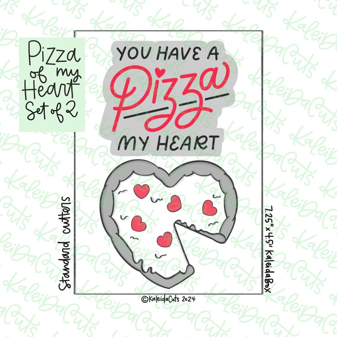 Pizza My Heart Cookie Cutter Set of 2 - Etsy