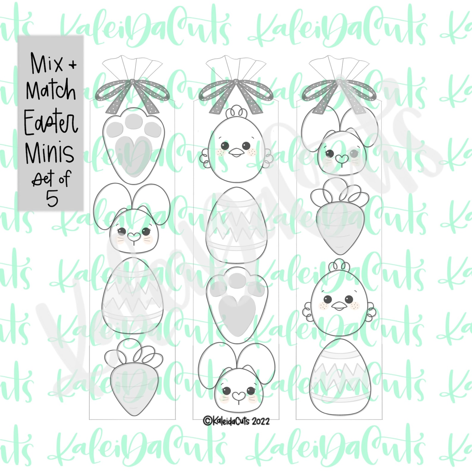 Mix and Match Easter Mini Set of 5 Cookie Cutter | Etsy