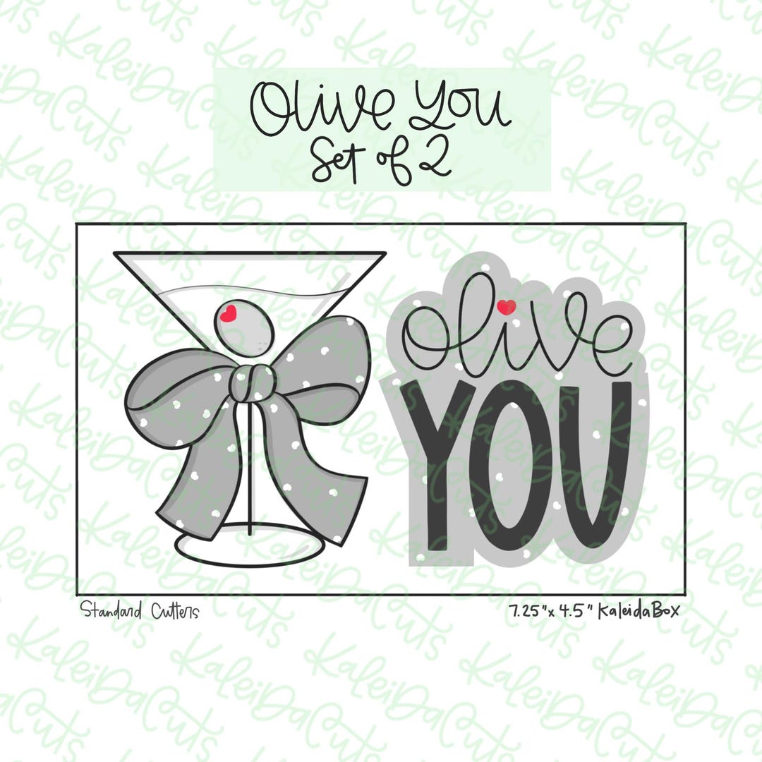 Olive You Cookie Cutter Set of 2 - Etsy