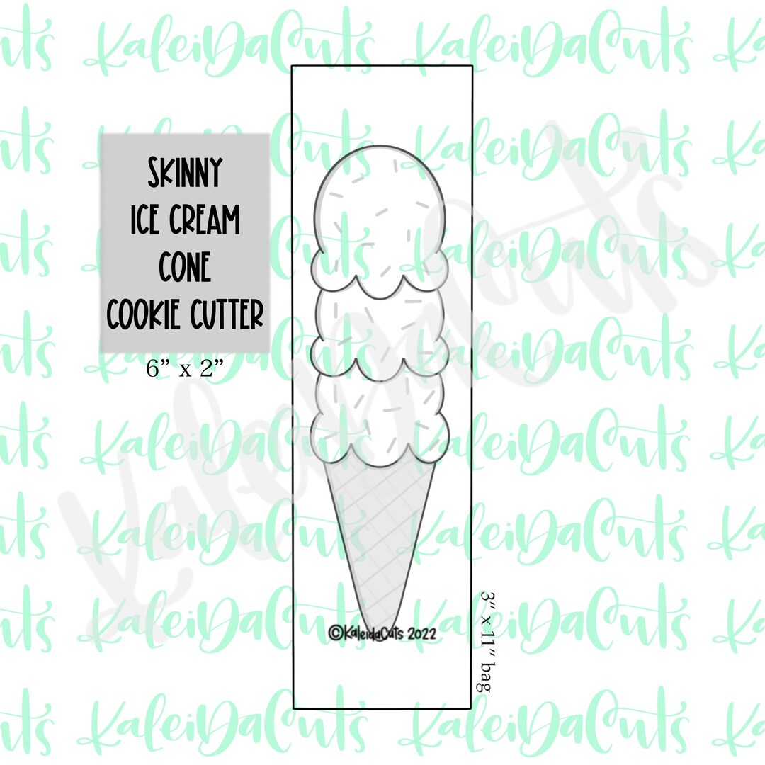 Skinny Ice Cream Cone 6" Cookie Cutter - Etsy