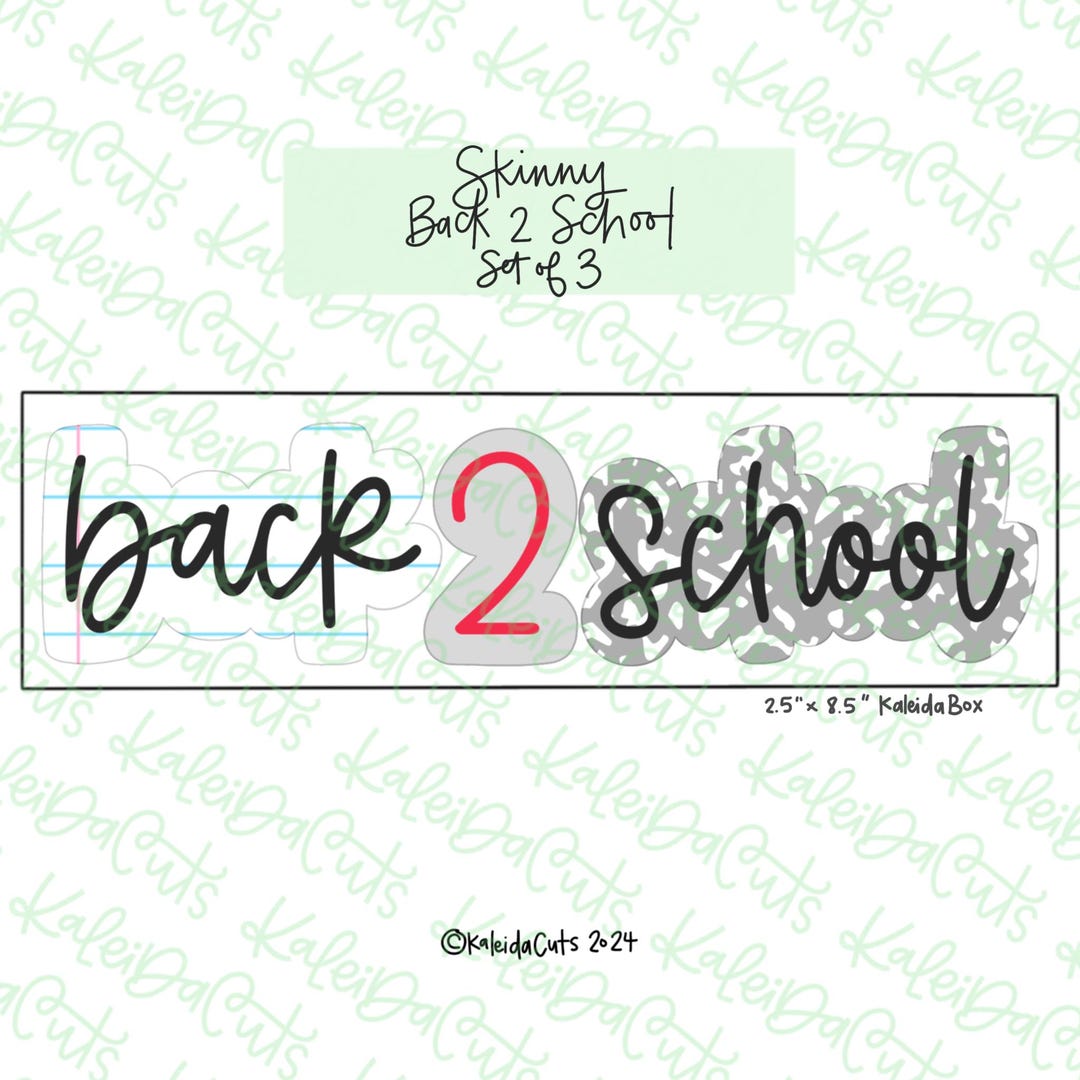 Skinny Back to School 3 Set Cookie Cutter - Etsy