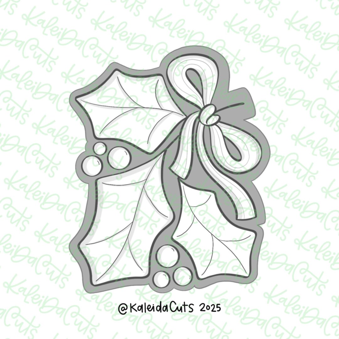 Modern Holly Cookie Cutter - Etsy