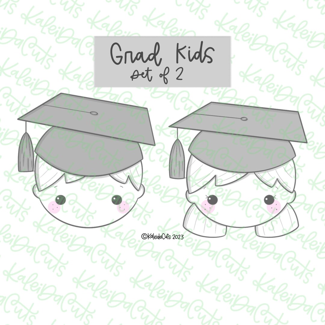Grad Kids Cookie Cutter Set of 2 - Etsy