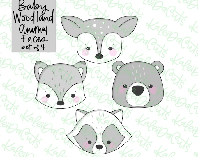 Baby Woodland Animal Faces Cookie Cutter Set of 4 - Etsy