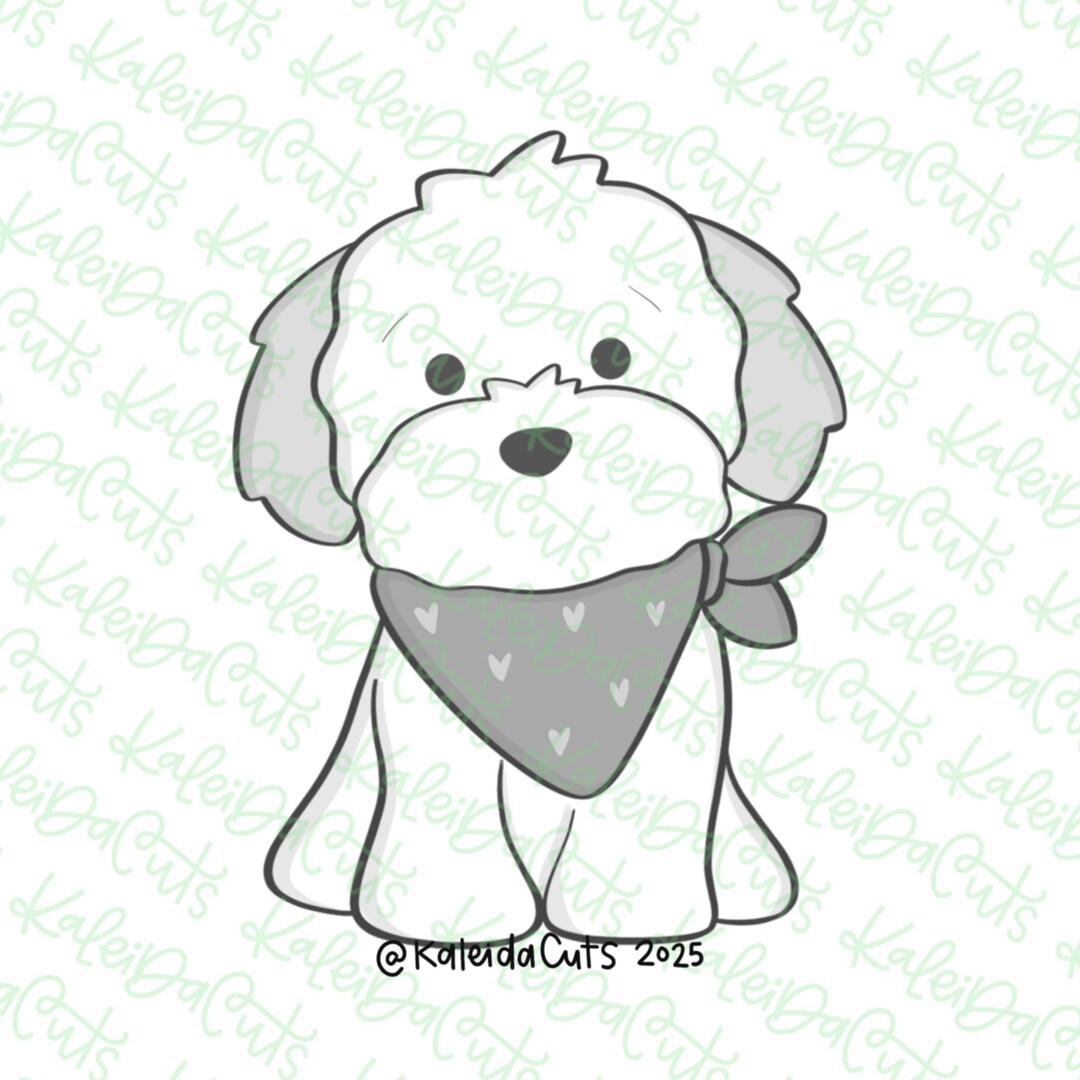 Scruffy Pup Bandana Cookie Cutter - Etsy