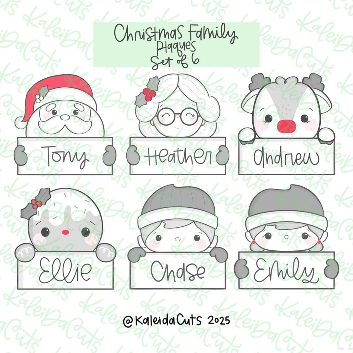 Christmas Family Plaques Cookie Cutter Set of 6 - Etsy