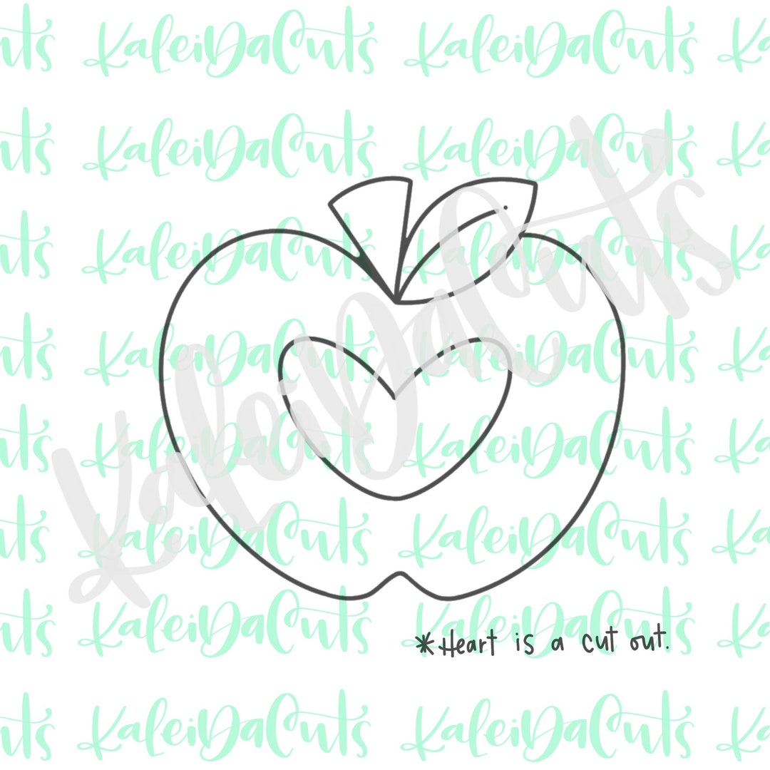 Apple Heart Cut Out Cookie Cutter - Etsy