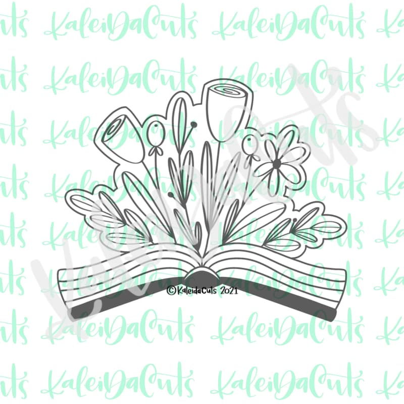 Open Book With Flowers - Etsy