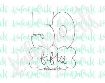 Lettered Number 50 Cookie Cutter/multi-size/dishwasher Safe - Etsy