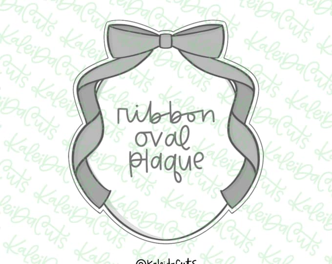 Ribbon Oval Plaque Cookie Cutter - Etsy