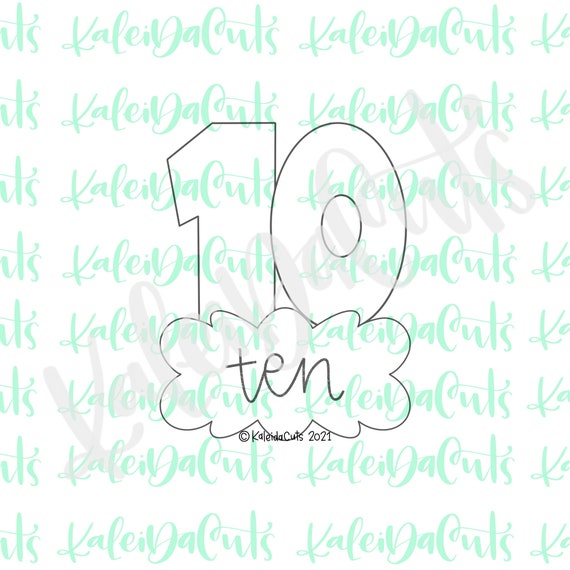 Nancy Number Ten Cookie Cutter | Etsy