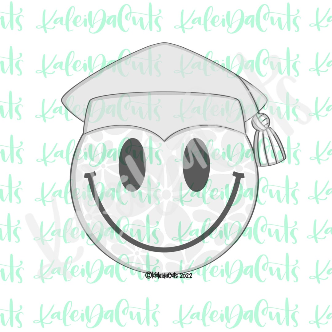 Smiley Face Grad Cookie Cutter - Etsy