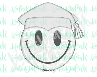 DIGITAL Grad Smiley Face Cookie Cutter STL File Instant Download 4 ...