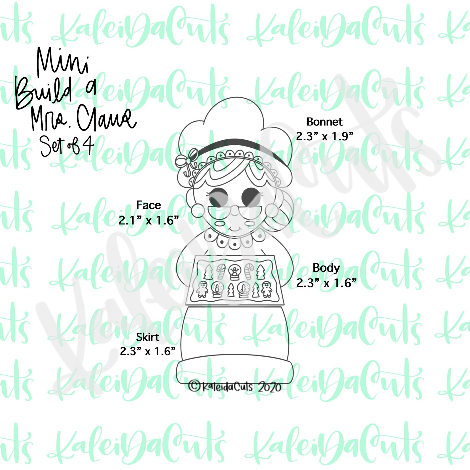 Build a Mrs Claus Set 4 Cookie Cutters | Etsy