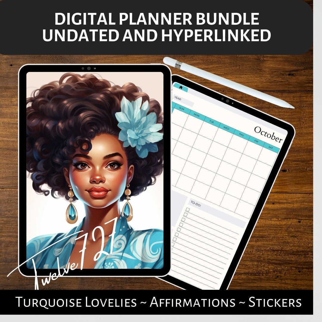 Undated Digital Hyperlinked Planner Bundle | Stay Organized With ...