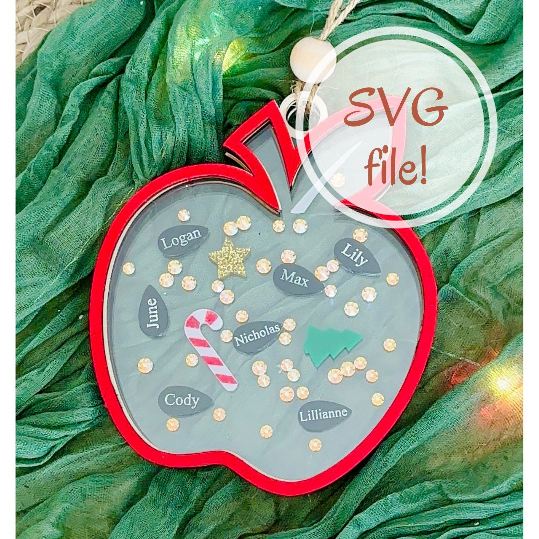 Teacher Class Apple Shaker Ornament SVG - Etsy