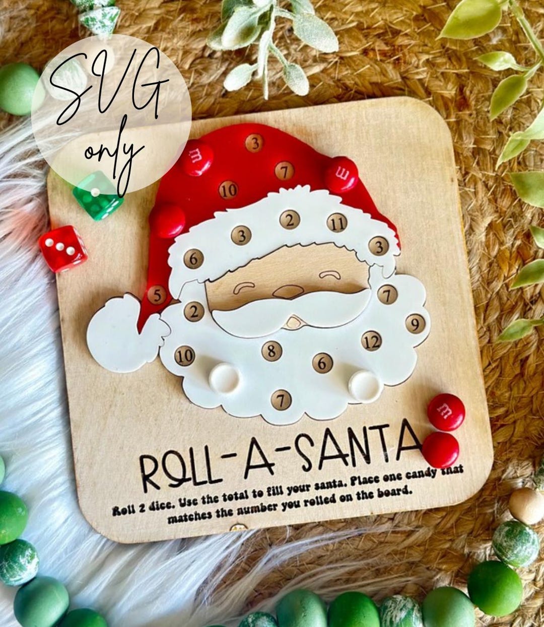 Roll-a-santa Game SVG, Christmas Kid Activity (digital Download) - Etsy