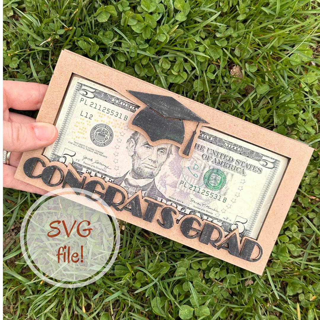 Congrats Grad Money Frame SVG - Etsy