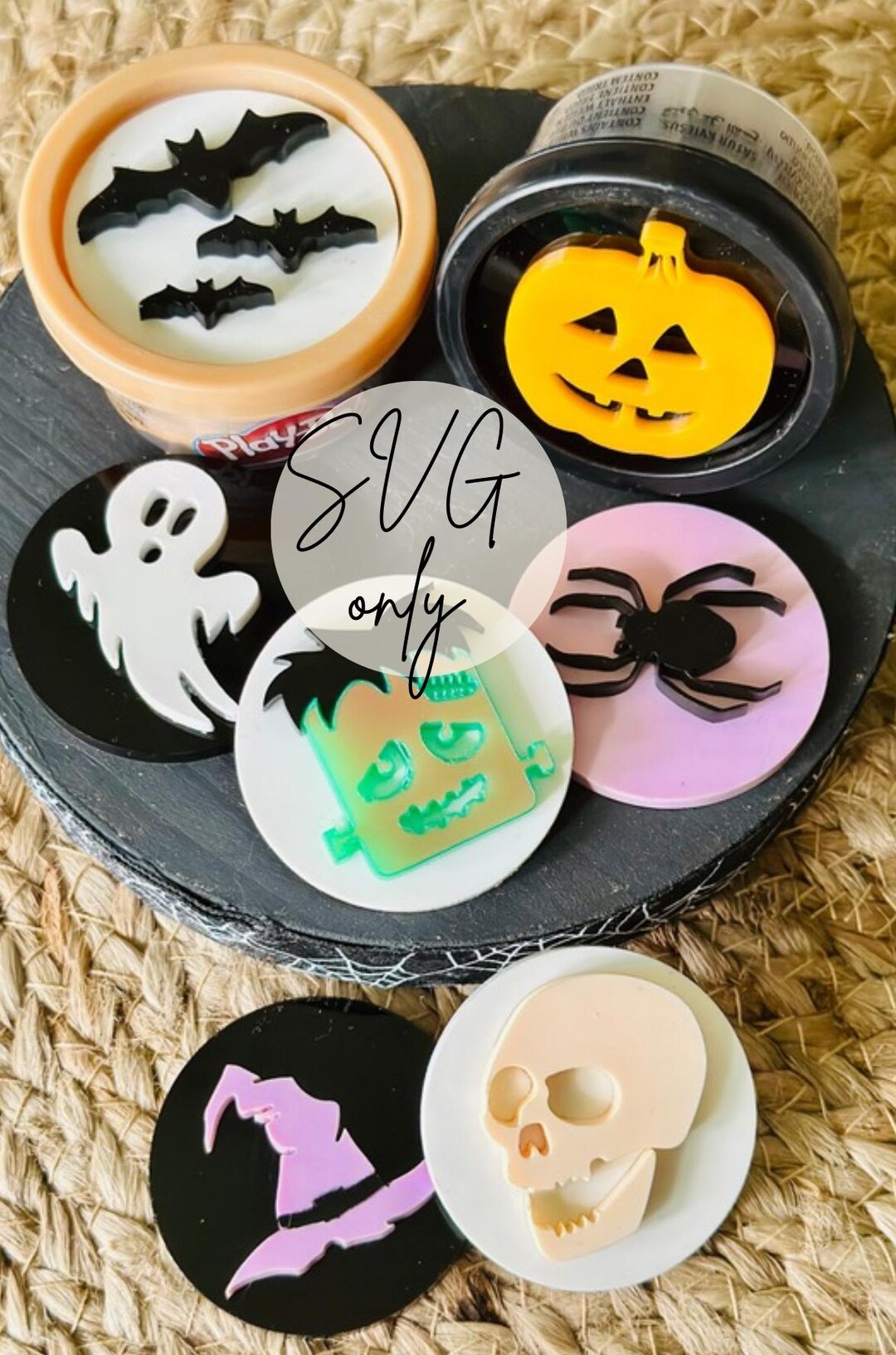 Halloween Playdough Tags SVG - Etsy