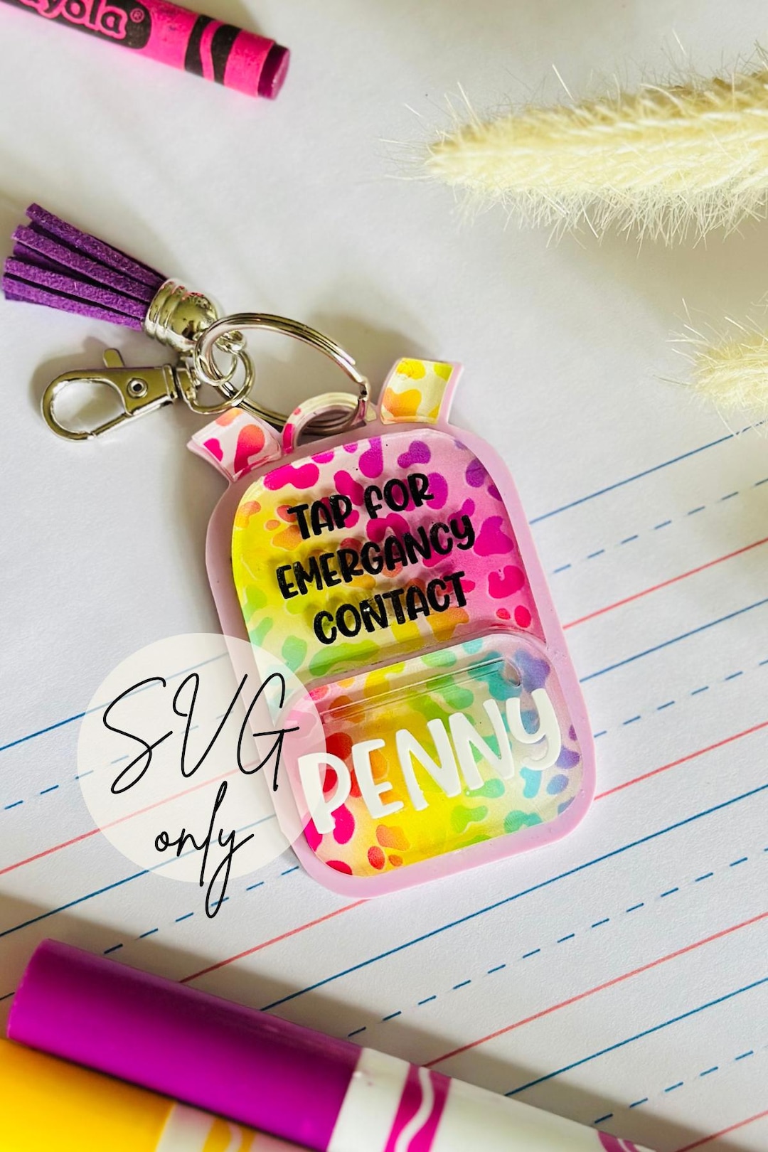 Emergency Contact Backpack Keychain | NFC Tag | SVG ONLY - Etsy