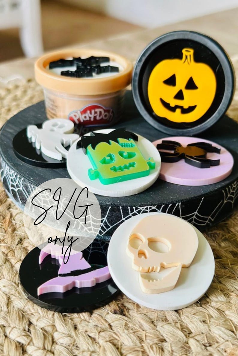 Halloween Playdough Tags SVG - Etsy