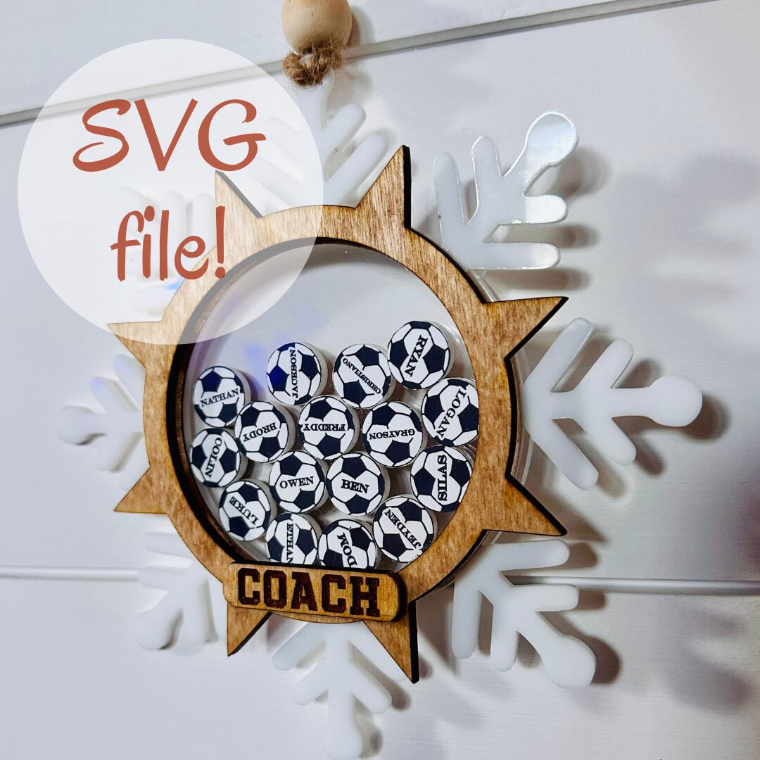 Soccer Coach Team Shaker Ornament SVG - Etsy