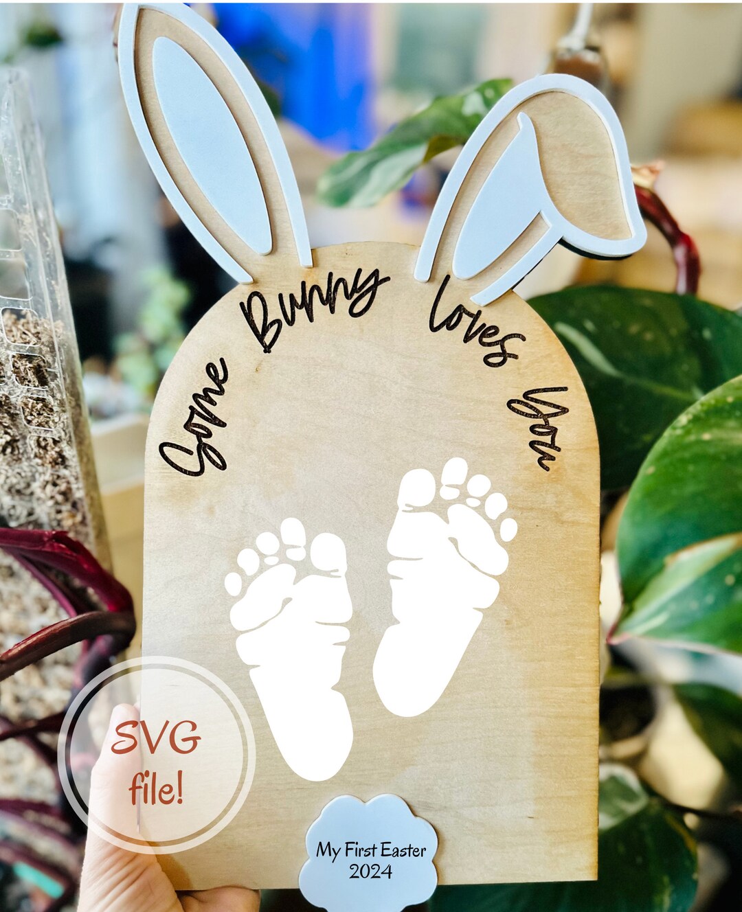 Some Bunny Loves You Baby Footprint Miles Stone Marker SVG - Etsy