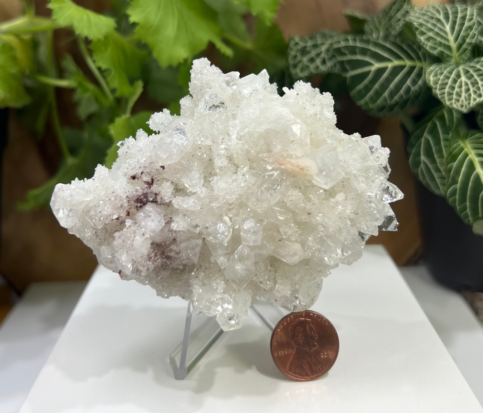 Apophylite Crystals With Stilbite and Druzy Chalcedony Over Calcite ...