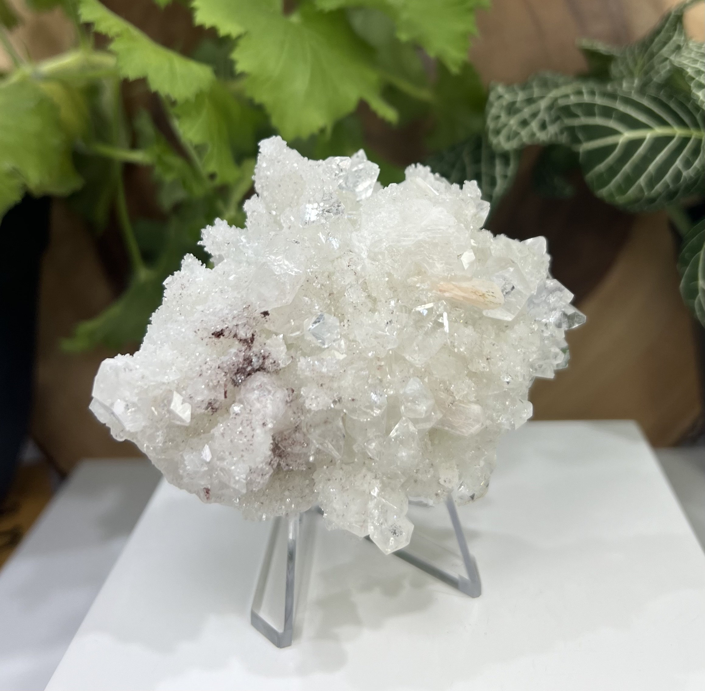 Apophylite Crystals With Stilbite and Druzy Chalcedony Over Calcite ...