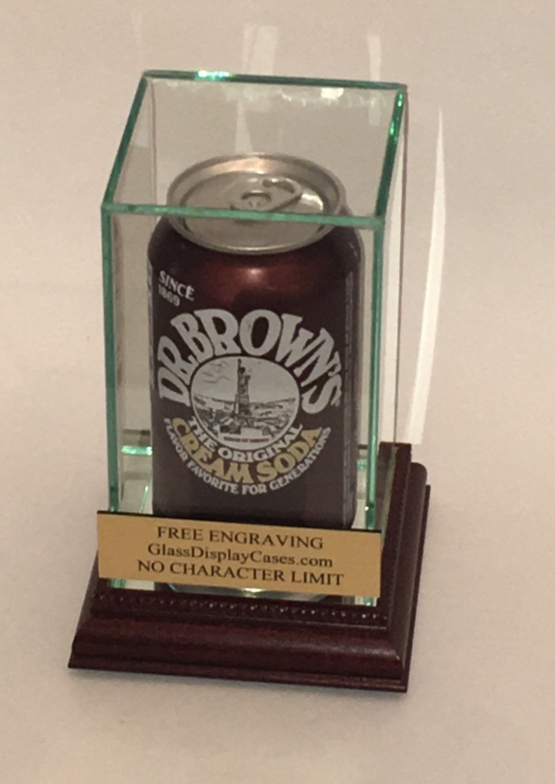 Beer or Soda Can Personalized Glass Display Case With Hardwood - Etsy
